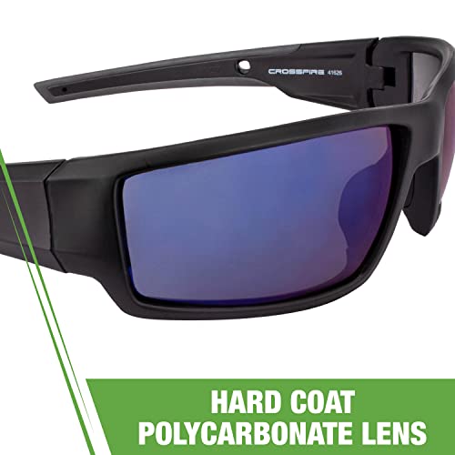 Cumulus Blue Mirror Lens and Matte Black Frame Safety Glasses