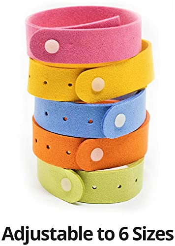 RiptGear Mosquito Bracelets - 15 Pack of Mosquito Bracelets for Kids and Adults, Insect Bracelet, Citronella Wristband - DEET Free Mosquito Wristbands, Camping Accessories