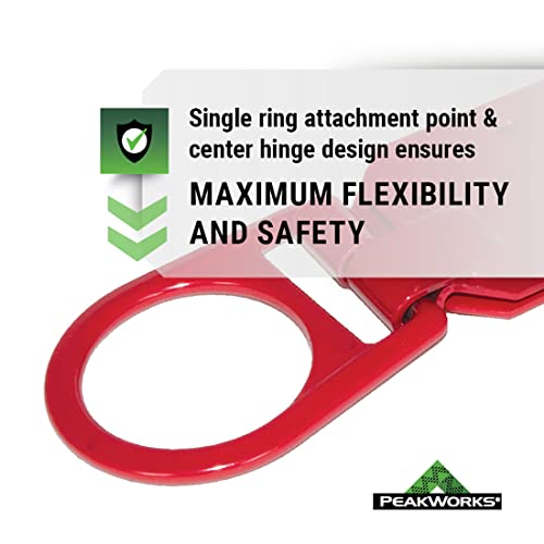 PeakWorks Roof Anchor Bracket, Fall Arrest System, Tool Connects to Wood Surfaces with Roofing Harness Safety Kit, ANSI OSHA Compliant, Durable Steel Adjustable Connector, Red, V8229100