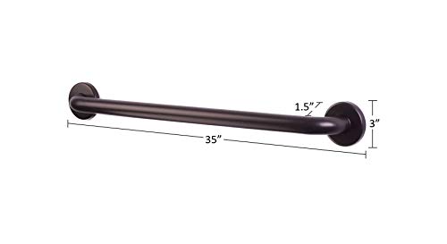 CSI Bathware BAR-SB32-TW-125-OB Straight Bar Sliver Grabs, 32", Oil Rubbed Bronze