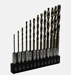 pro 13pc hex shank quick change cobalt drill bit set multi bits