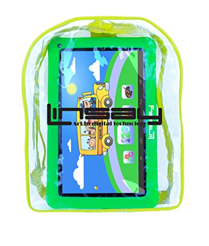 LINSAY 10.1" Quad Core 2GB RAM 32GB Android 11 Tablet with Green Kids Defender Case and Backpack