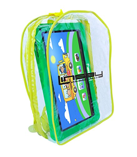 LINSAY 10.1" Quad Core 2GB RAM 32GB Android 11 Tablet with Green Kids Defender Case and Backpack