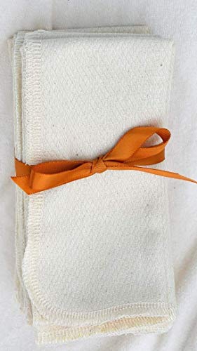 1 Ply Organic Cotton Paperless Towels 11x12 Inches Set of 10 Sewn with Matching Organic Cotton Thread