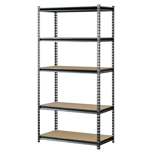 Muscle Rack UR361872PB5PAZ-SV Silver Vein Steel Storage Rack, 5 Adjustable Shelves, 4000 lb. Capacity, 72" Height x 36" Width x 18" Depth