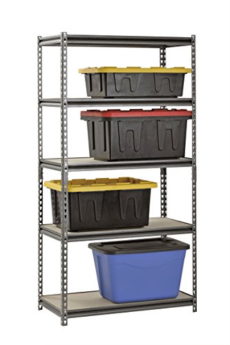 Muscle Rack UR361872PB5PAZ-SV Silver Vein Steel Storage Rack, 5 Adjustable Shelves, 4000 lb. Capacity, 72" Height x 36" Width x 18" Depth