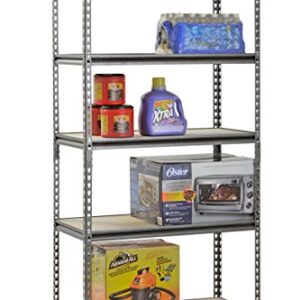 Muscle Rack UR361872PB5PAZ-SV Silver Vein Steel Storage Rack, 5 Adjustable Shelves, 4000 lb. Capacity, 72" Height x 36" Width x 18" Depth