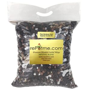 repotme orchid potting mix - phalaenopsis monterey dark imperial orchid potting mix - (mini bag) - hand blended in the usa