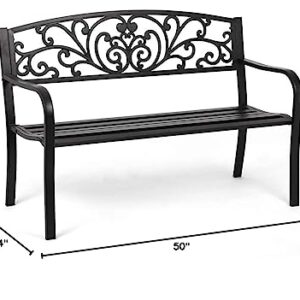 Garden Bench Outdoor Bench Patio Bench for Outdoors Metal Porch Clearance Work Entryway Steel Frame Furniture for Yard