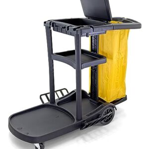 Farag Janitorial Commercial Housekeeping cart Janitorial cart with Cover and Vinyl Bag, L 52" x W 22" x H 40"