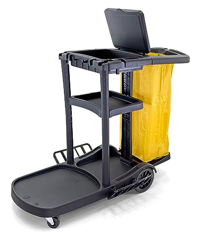 Farag Janitorial Commercial Housekeeping cart Janitorial cart with Cover and Vinyl Bag, L 52" x W 22" x H 40"