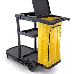 Farag Janitorial Commercial Housekeeping cart Janitorial cart with Cover and Vinyl Bag, L 52" x W 22" x H 40"