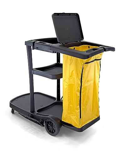 Farag Janitorial Commercial Housekeeping cart Janitorial cart with Cover and Vinyl Bag, L 52" x W 22" x H 40"