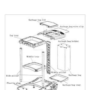 Farag Janitorial Commercial Housekeeping cart Janitorial cart with Cover and Vinyl Bag, L 52" x W 22" x H 40"