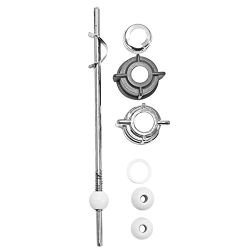 PF WaterWorks PF0904 Pop-Up Drain Repair Kit - Threaded Adjustable Center Pivot/Ball Rod with 3 Nuts, Gasket, 3 Sizes of Balls, No Pull Rod/Linkage, Chrome