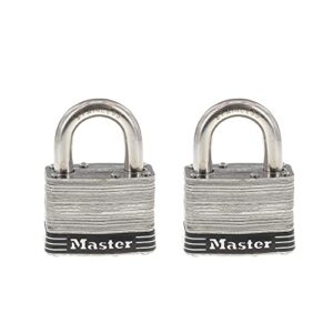 master lock 5sst stainless steel outdoor padlock with key, 2 pack keyed-alike