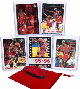 michael jordan mj (5) assorted basketball cards bundle - chicago bulls trading cards - mvp # 23