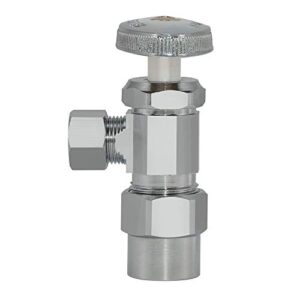 Eastman Multi-Turn Dual Outlet 3-Way Shut-Off Valve, 1/2 Inch CPVC x 3/8 Inch OD Compression, Chrome Plated, 04349LF