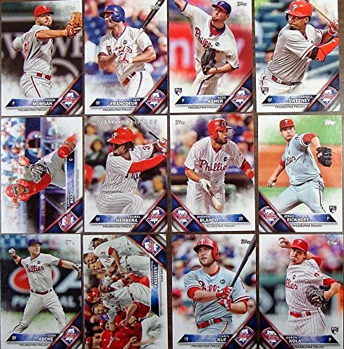 Philadelphia Phillies 2016 Topps Baseball Regular Issue Complete Mint 20 Card Team Set with Ryan Howard, 6 Different Rookie Cards and Others