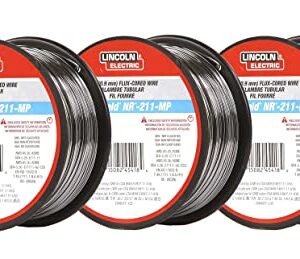 Lincoln Electric MIG Welding Wire, NR-211-MP, .035, Spool, Model: ED030584 (Pack of 3)