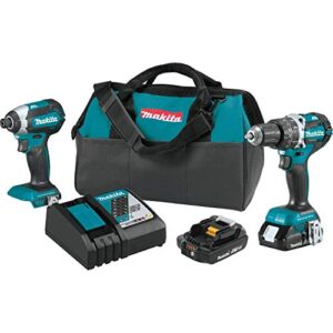 makita xt269r 18v lxt lithium-ion compact brushless cordless 2-pc. combo kit (2.0ah), blue