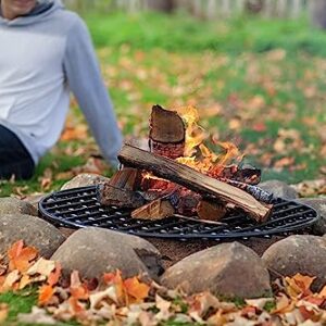 Walden Backyards Round Fire Pit Grate - High Temperature Heavy Duty Steel Above Ground Firegrate for Outdoor Pits and Campfire - 29.2”