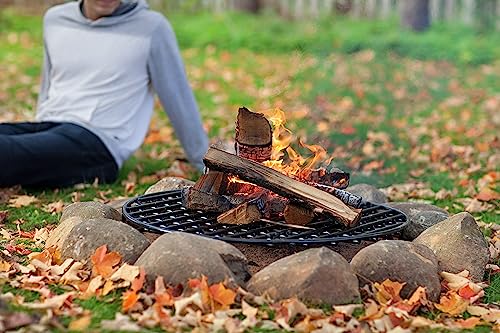 Walden Backyards Round Fire Pit Grate - High Temperature Heavy Duty Steel Above Ground Firegrate for Outdoor Pits and Campfire - 29.2”