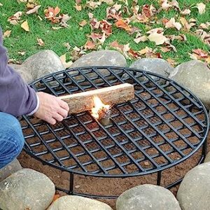 Walden Backyards Round Fire Pit Grate - High Temperature Heavy Duty Steel Above Ground Firegrate for Outdoor Pits and Campfire - 29.2”