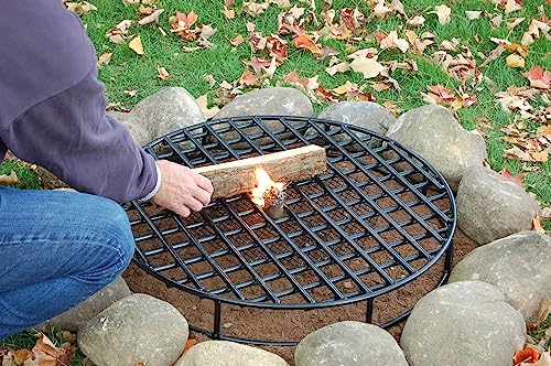 Walden Backyards Round Fire Pit Grate - High Temperature Heavy Duty Steel Above Ground Firegrate for Outdoor Pits and Campfire - 29.2”