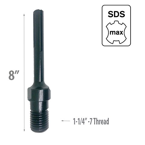 Core Drill Bit Adapter 1-1/4" 7 Threaded Male SDS Max Hammer Drill Diamond UNC Concrete Granite Masonry