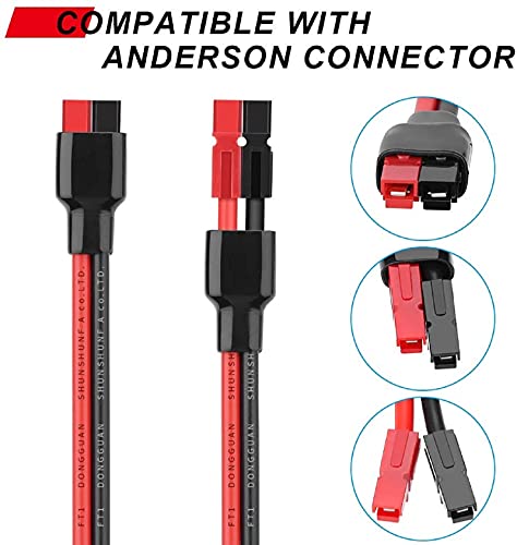 Extension Cable 20Ft/6M Battery Charger Adapter 45A Anderson Connector for GZ Yeti /G500 Explorer 1000 Solar Generator Power Inverter and for Renogy100,Boulder 200 Solar Panels