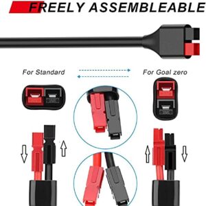 Extension Cable 20Ft/6M Battery Charger Adapter 45A Anderson Connector for GZ Yeti /G500 Explorer 1000 Solar Generator Power Inverter and for Renogy100,Boulder 200 Solar Panels