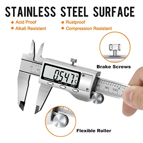 Electronic Digital Vernier Caliper 0-150mm 6 inch Stainless Steel Caliper Gauge Micrometer