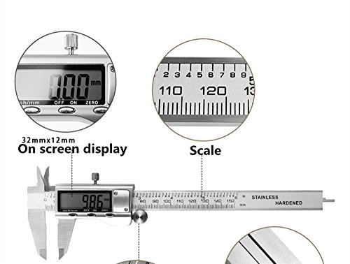 Electronic Digital Vernier Caliper 0-150mm 6 inch Stainless Steel Caliper Gauge Micrometer