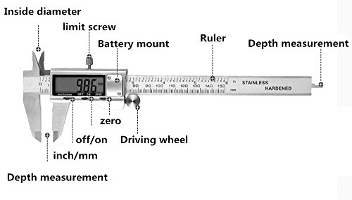 Electronic Digital Vernier Caliper 0-150mm 6 inch Stainless Steel Caliper Gauge Micrometer