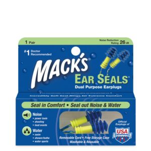 mack's ear seals dual purpose earplugs 1 pair (pack of 3)