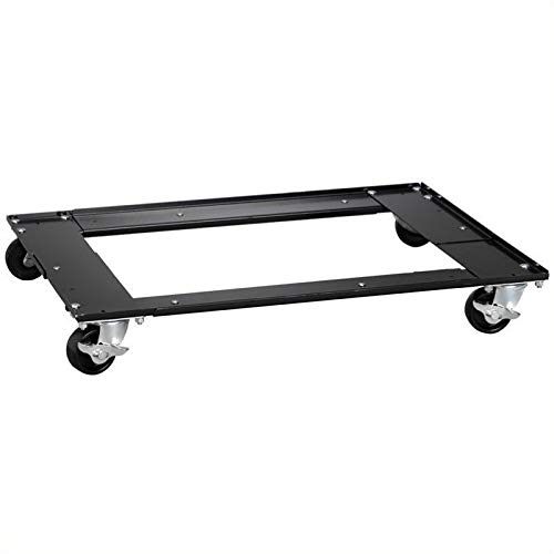 Pemberly Row Traditional Metal Commercial Cabinet Dolly in Black