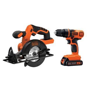 black+decker 20v max* powerconnect cordless drill/driver + circular saw combo kit (bd2kitcddcs)