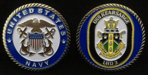 uss kearsarge lhd 3 (officer) challenge coin