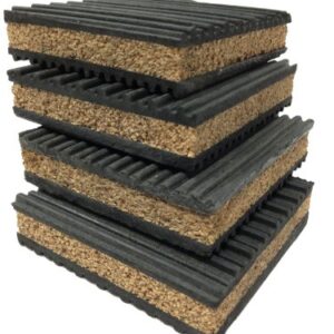 4 Pack of Anti Vibration Pads 4" x 4" x 7/8" Rubber/Cork Vibration isolation pads