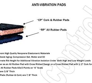 4 Pack of Anti Vibration Pads 4" x 4" x 7/8" Rubber/Cork Vibration isolation pads