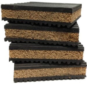 4 Pack of Anti Vibration Pads 4" x 4" x 7/8" Rubber/Cork Vibration isolation pads