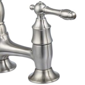 Glacier Bay 852N-05504 Lyndhurst 2-Handle Bridge Side Sprayer Kitchen Faucet in Brushed Nickel by Glacier Bay