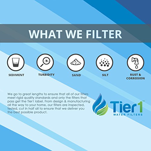 Tier1 25 Micron 10 Inch x 2.5 Inch | Spun Wound Polypropylene Whole House Sediment Water Filter Replacement Cartridge | Compatible with Pentek PD-25-934, American Plumber W25P, Home Water Filter