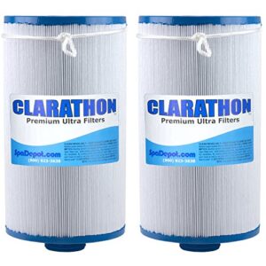 Clarathon 2 Replacement Filters for Lifesmart, Freeflow, AquaTerra, Hydromaster, Grandmaster, Simplicity, Bermuda Spas - 50SF [2-Pack]