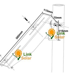 Solar Panel Pole Mount Kit Single Arm Pole-Wall Mounting Brackets Support Solar Panels from 5W to 50W