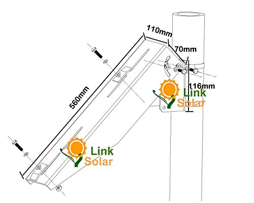 Solar Panel Pole Mount Kit Single Arm Pole-Wall Mounting Brackets Support Solar Panels from 5W to 50W