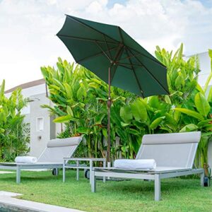 Abba Patio 11ft Patio Umbrella Outdoor Umbrella Patio Market Table Umbrella with Push Button Tilt and Crank for Garden, Lawn, Deck, Backyard& Pool, Dark Green