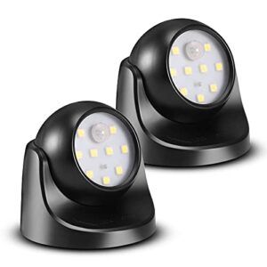 progreen 6000k battery operated motion sensor light waterproof wireless led battery powered wall light auto on/off 2 pack cool white