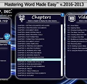 TEACHUCOMP Video Training Tutorial for Microsoft Word 2016 DVD-ROM Course and PDF Manual